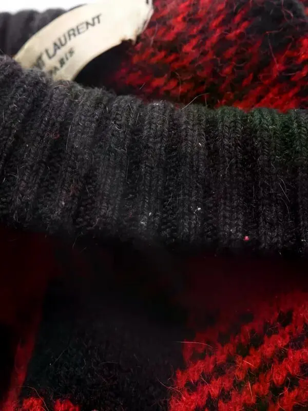 Saint Laurent Gingham Check Knitted Sweater