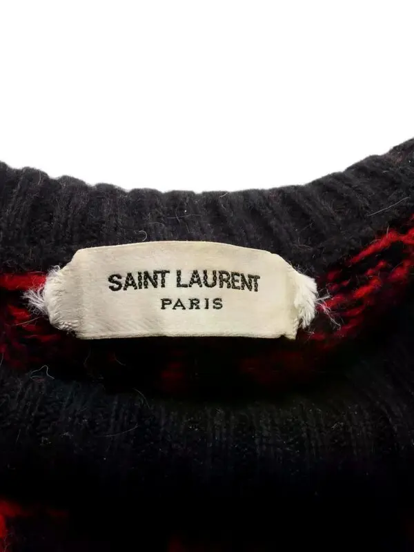 Saint Laurent Gingham Check Knitted Sweater