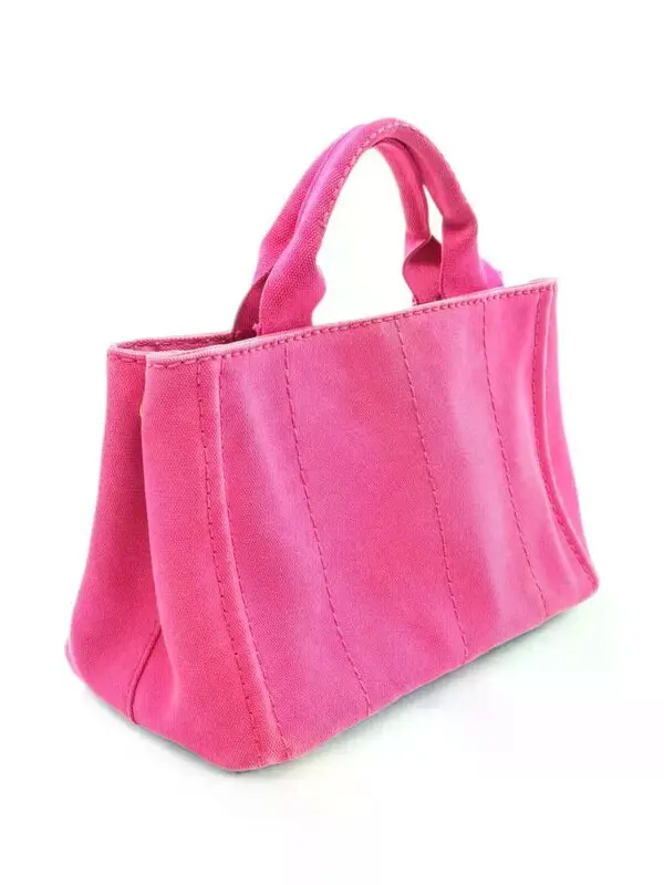 Prada 2000s Canapa Tote Bag - Pink