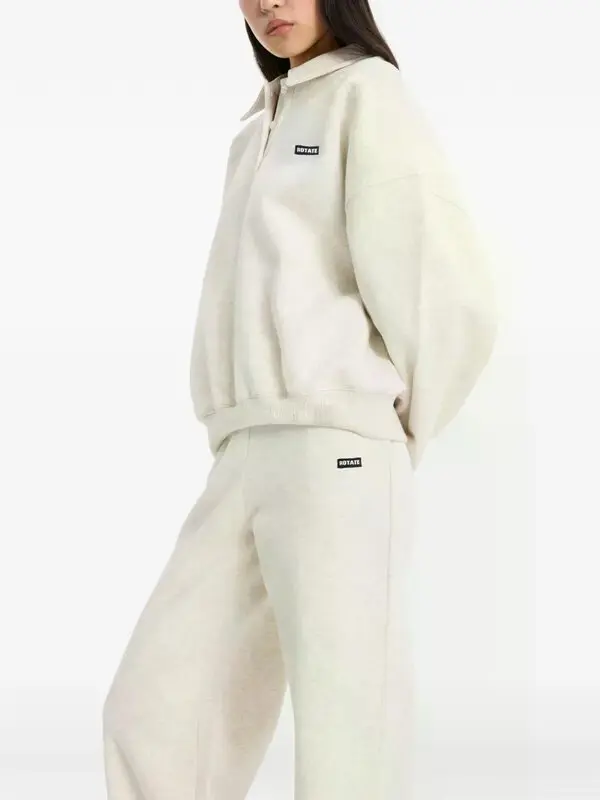 ROTATE BY BIRGER CHRISTENSEN Cotton Logo Patch Sweatpants - Neutrals