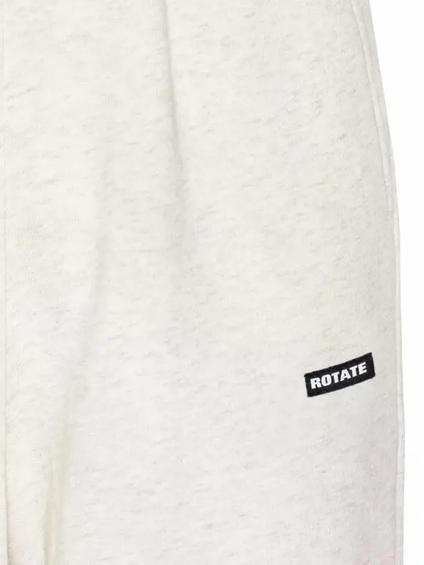 ROTATE BY BIRGER CHRISTENSEN Cotton Logo Patch Sweatpants - Neutrals