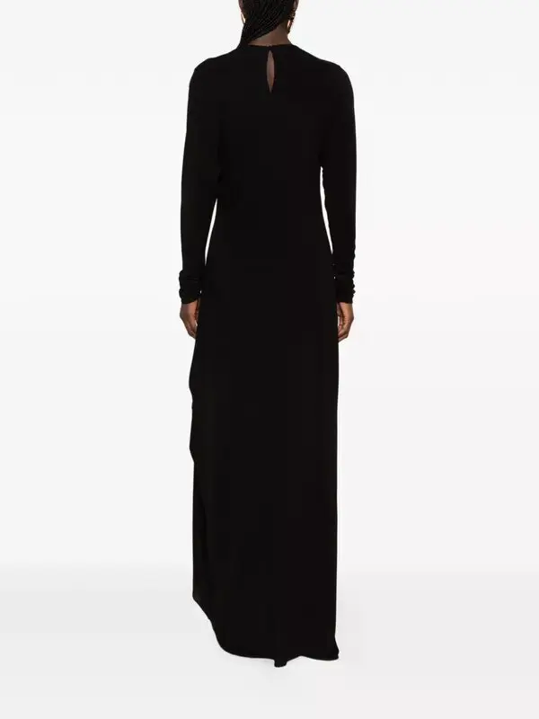 Moschino Draped Maxi Dress With Gold-tone Bow Detail
