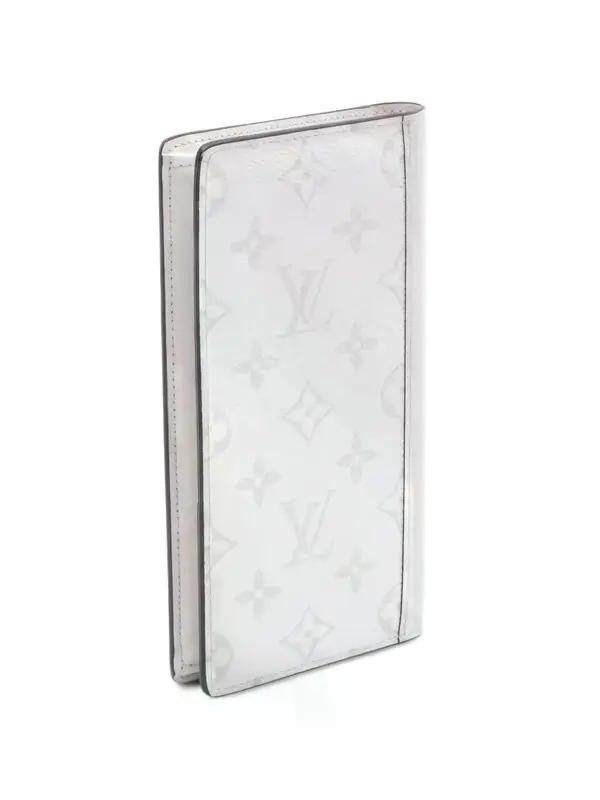 LOUIS VUITTON 2010s Taigarama Brazza Bi-fold Leather Wallet - Grey