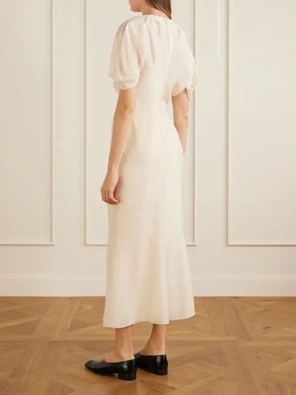 Khaite Ria Silk-blend Midi Dress - Neutrals