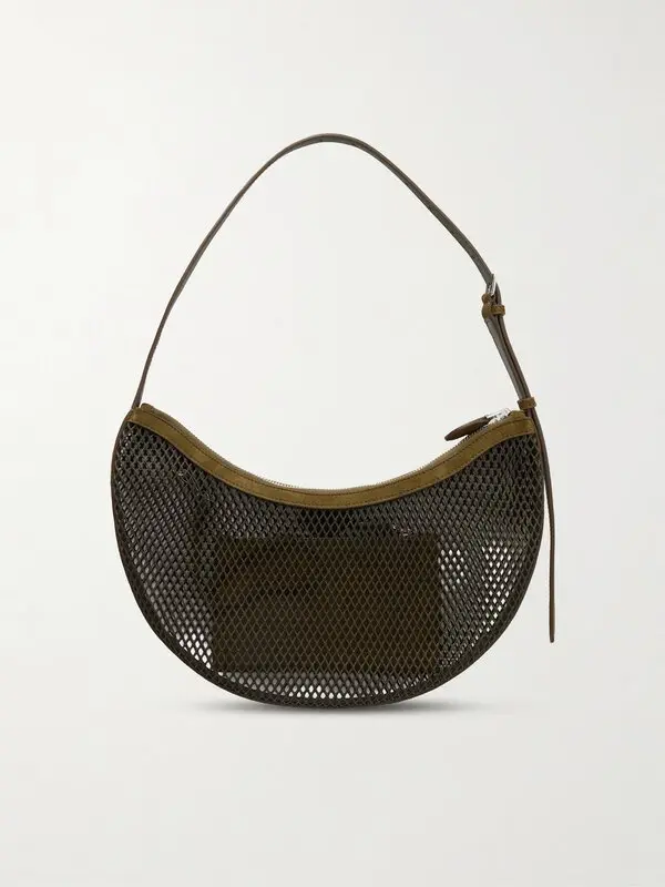 Alaïa Demi Lune Mesh Shoulder Bag - Green