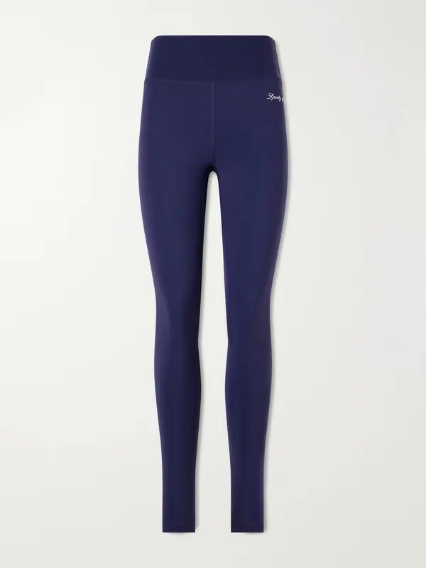 SPORTY & RICH Embroidered Jersey Leggings - Blue