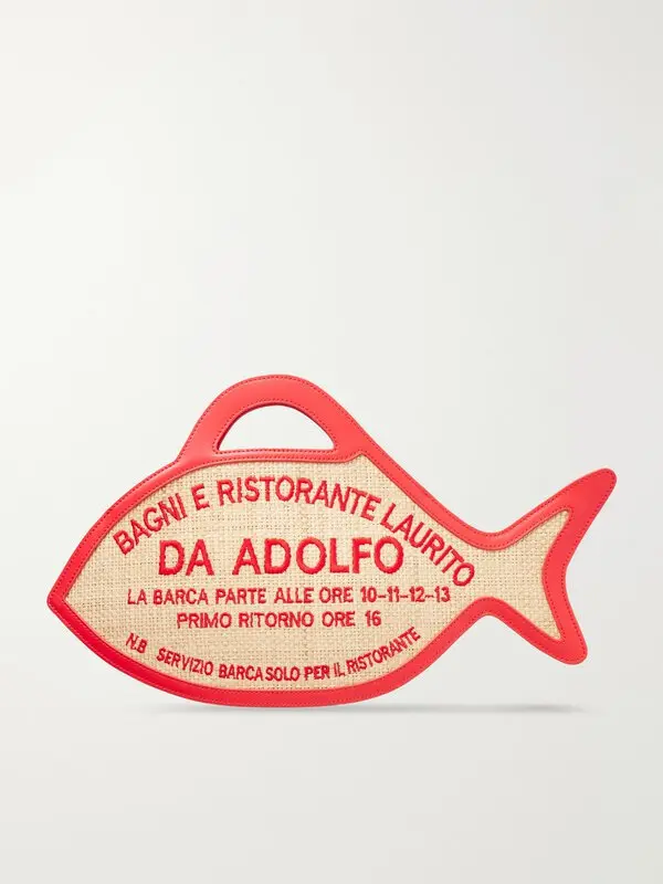 Staud Da Adolfo Cleo Raffia Fish Handbag