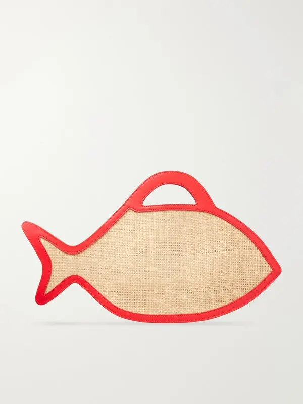 Staud Da Adolfo Cleo Raffia Fish Handbag