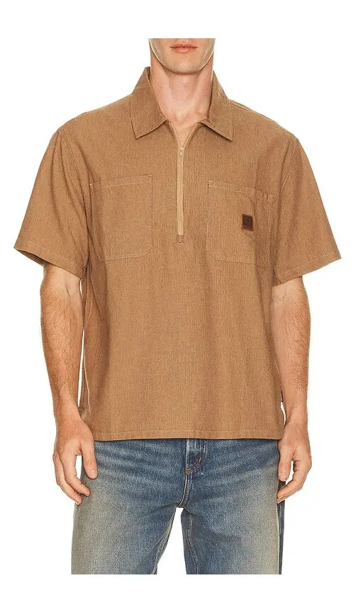 Brixton Brakeman Half Zip Short Sleeve Shirt In . Also