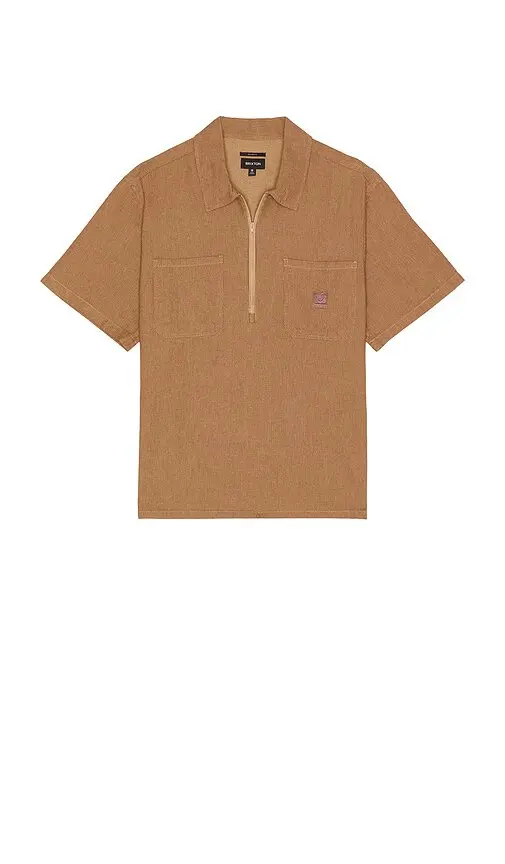 Brixton Brakeman Half Zip Short Sleeve Shirt In . Also