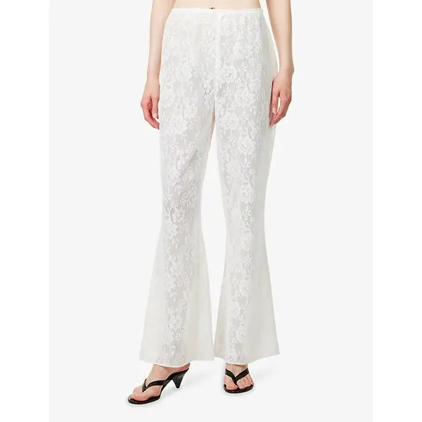Dissh Anya Lace Woven Trousers - White