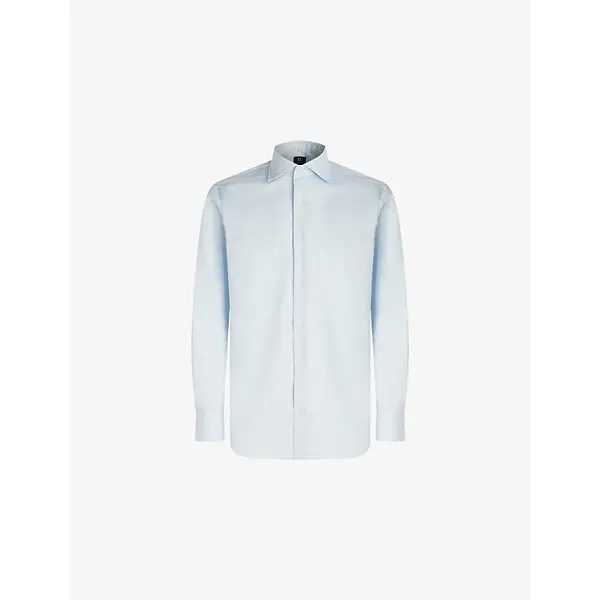 Boggi Milano Slim-fit Long-sleeved Stretch-cotton Shirt