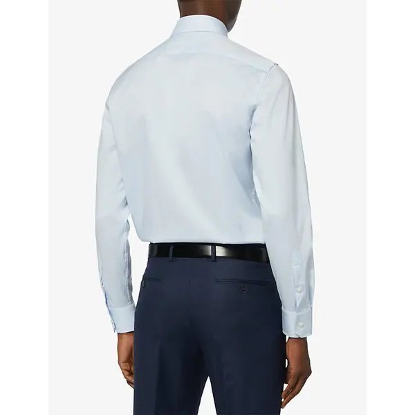 Boggi Milano Slim-fit Long-sleeved Stretch-cotton Shirt