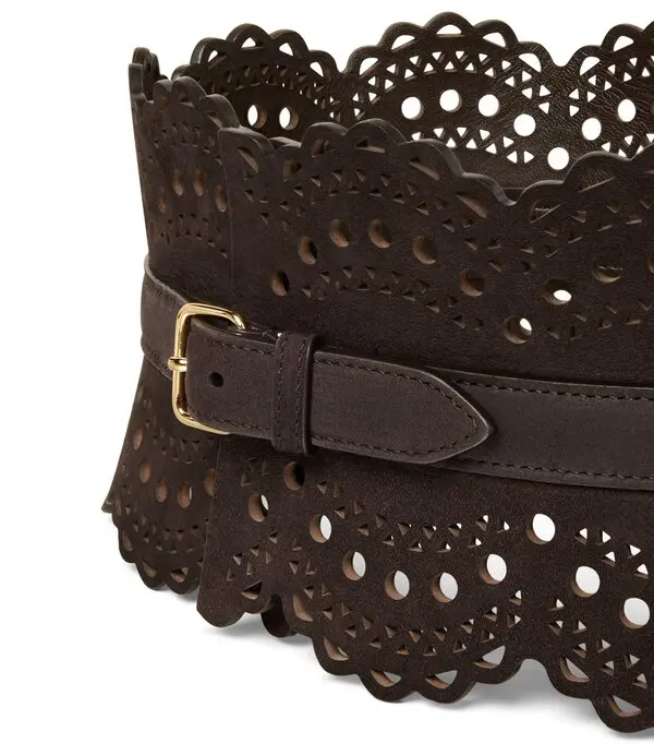 Alaïa Vienne Nubuck Leather Bustier Belt
