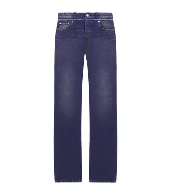 Alexander McQueen Slashed Zip Low-rise Bootcut Jeans