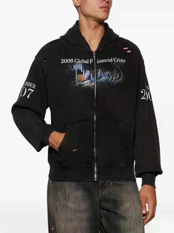 PRAYING Destroyed Financial Crisis Hoodie