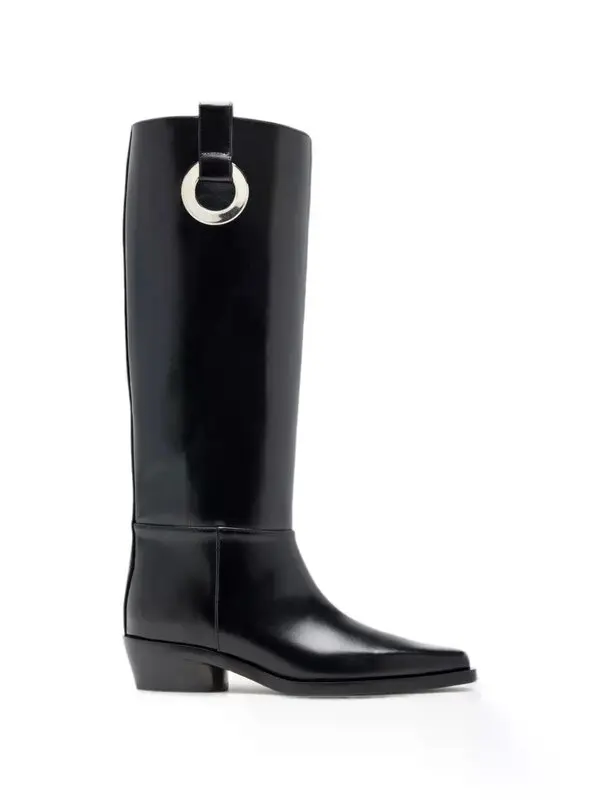 Proenza Schouler Bronco Grommet Knee High Boots - Black