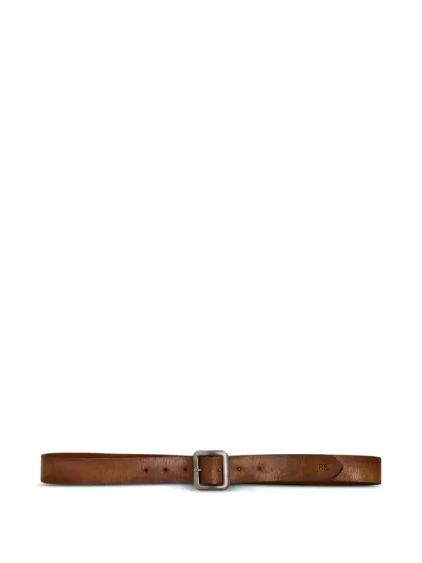 Ralph Lauren Leather Belt With Silver-tone Buckle - Brown