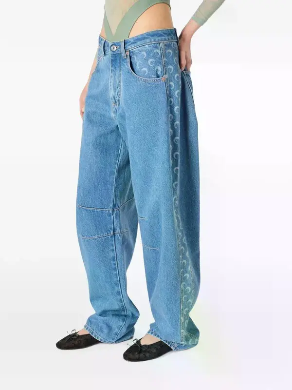 MARINE SERRE Moon-diamond Pattern Jeans