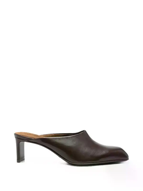 Khaite Square-toe Block Heel Mules - Brown