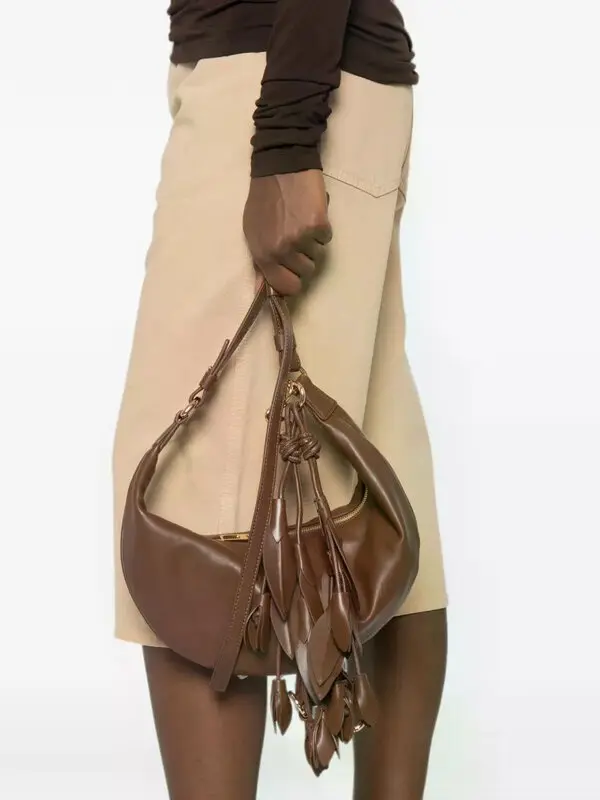 Sportmax Leather Shoulder Bag With Tassel Detail - Brown