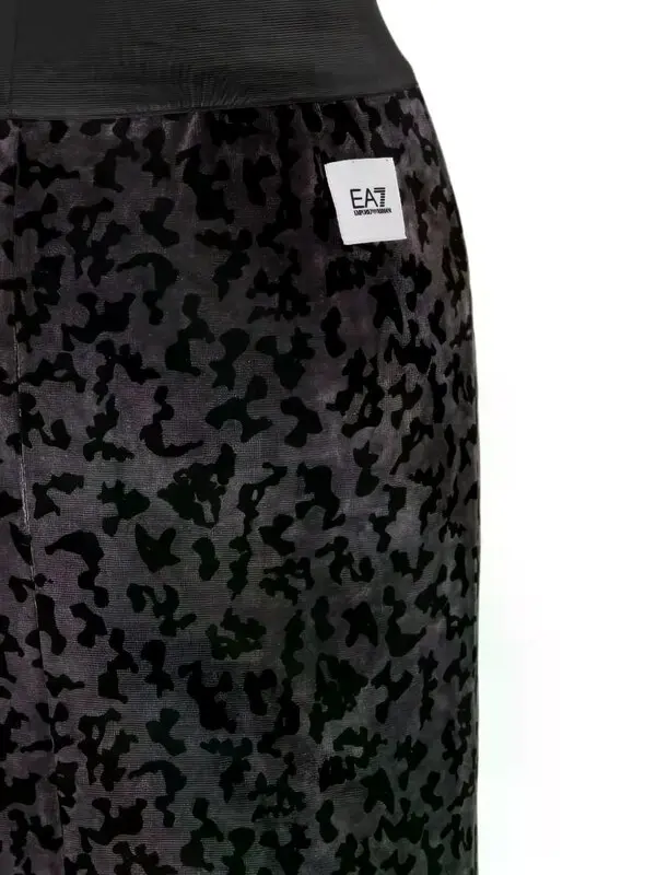 EA7 Velvet Effect Maxi Skirt