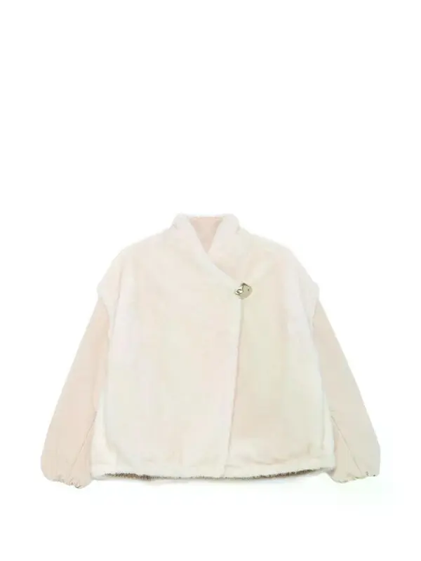 Moncler Faux Fur Textured Jacket - Neutrals