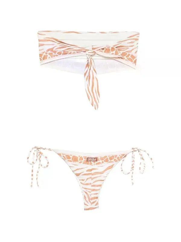 MC2 SAINT BARTH Animal Print Bandeau Bikini