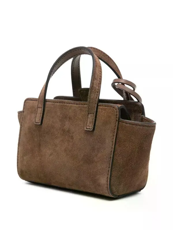 HIDESINS Mini Logo-print Suede Tote Bag