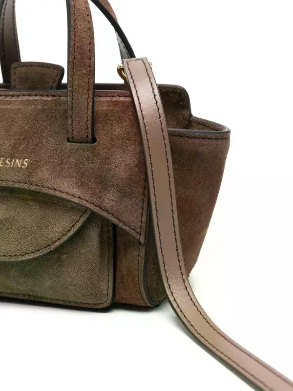 HIDESINS Mini Logo-print Suede Tote Bag
