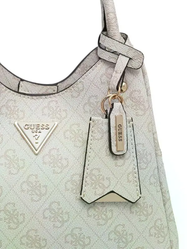 Guess Monogram Pattern Logo Plaque Tote Bag