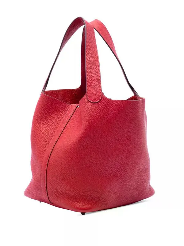 Hermès Clemence Leather Picotin Lock 22 Handbag - Red
