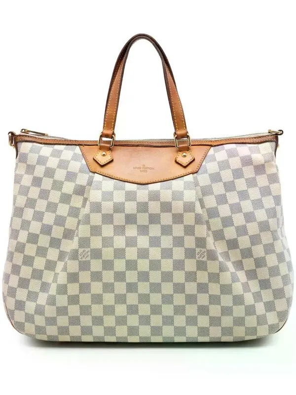 LOUIS VUITTON Damier Azur Siracusa Gm Satchel - White
