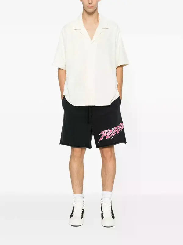 PURPLE BRAND Graphic Print Raw-cut Shorts
