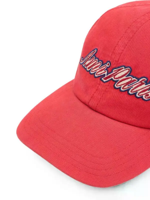 AMI Paris Embroidered Cotton Cap