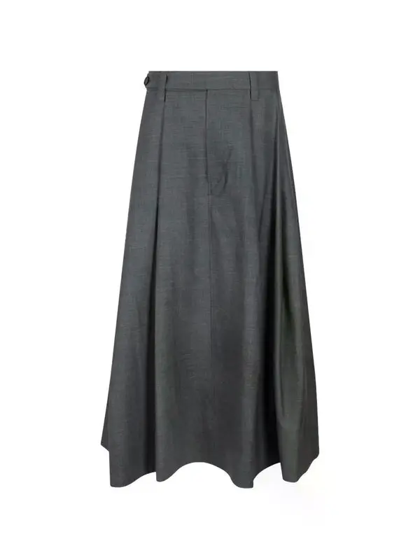 Brunello Cucinelli Pleated A-line Maxi Skirt - Grey