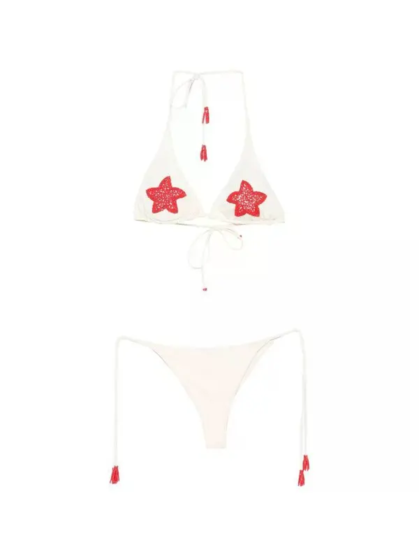 MC2 SAINT BARTH Beaded Starfish Bikini - Neutrals