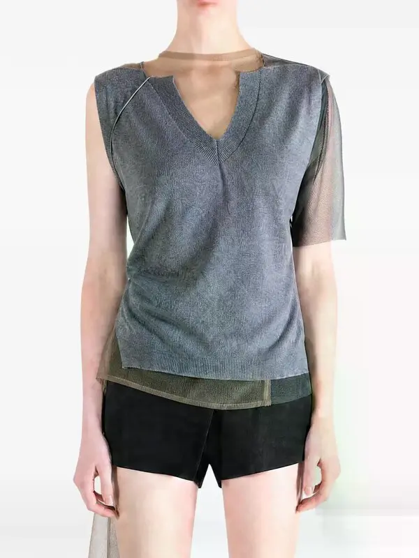 MAGLIANO Layered V-neck Top - Grey