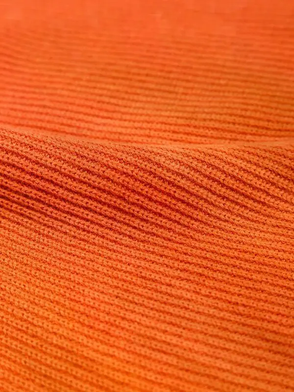 Stone Island Ribbed-knit Cotton Sweater With Logo Patch - Orange