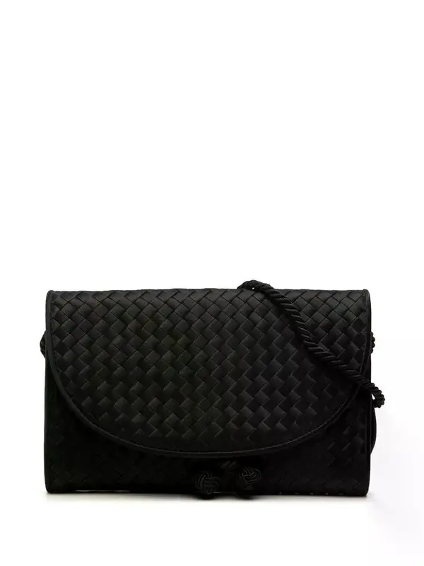 Bottega Veneta 20th Century Woven Satin Crossbody Bag - Black