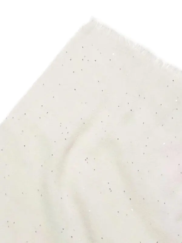 Peserico Sequin-embellished Frayed Scarf