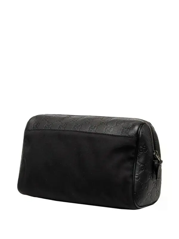 Gucci Nylon Clutch Bag With Embossed Leather Trim