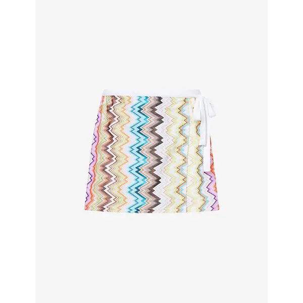 Missoni Chevron Print Wrap-over Jersey Mini Skirt - Multi