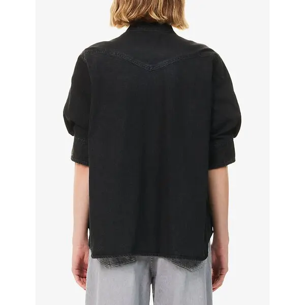 Sacai Layered Knit And Denim Top - Black