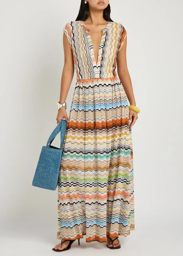 Missoni Zigzag Intarsia Fine-knit Maxi Cover-up Dress