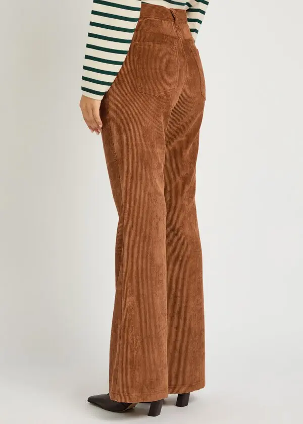 Moncler Flared-leg Corduroy Trousers - Brown