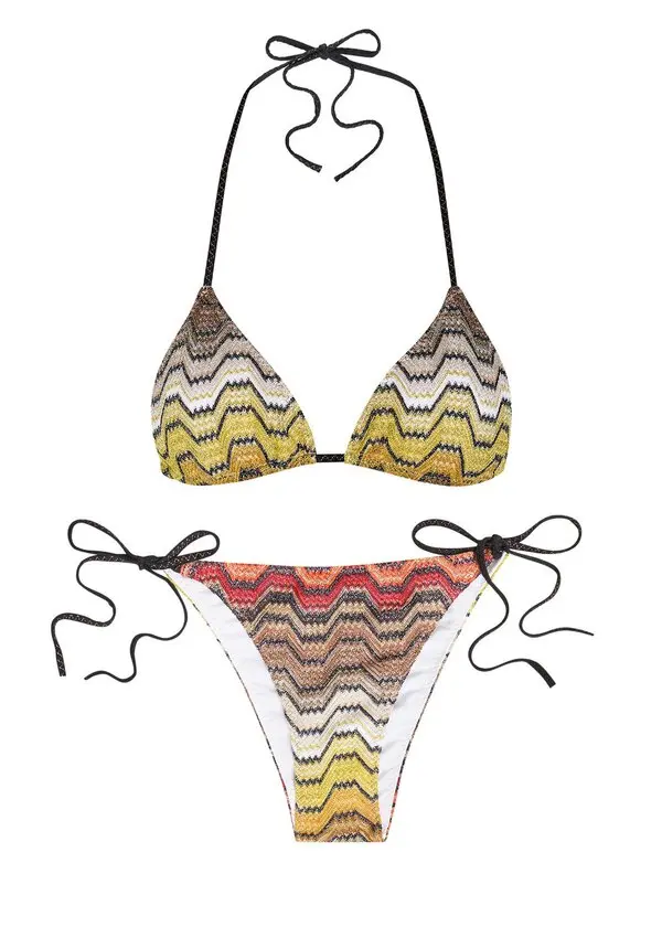 Missoni Metallic-knit Zigzag Bikini - Black