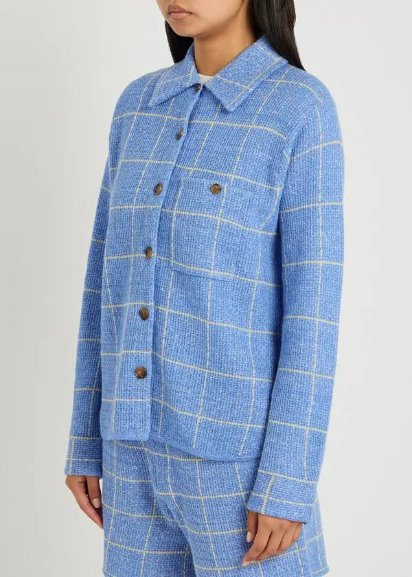 Guest In Residence Plaid Cashmere And Linen-blend Shirt