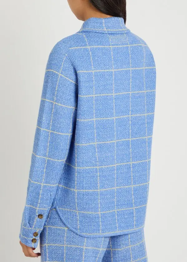 Guest In Residence Plaid Cashmere And Linen-blend Shirt