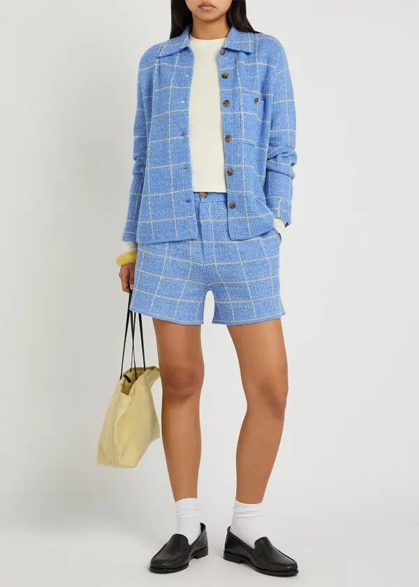 Guest In Residence Plaid Cashmere And Linen-blend Shirt